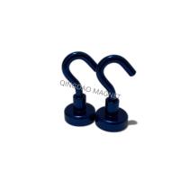 China Sintered NdFeB Hook Magnet, N35,16KGS, Permenent Hook Magnets in Different Colors for sale
