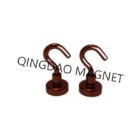China Sintered NdFeB Hook Magnet, N35,16KGS, Permenent Hook Magnets in Red Color for sale