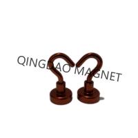 China Sintered NdFeB Hook Magnet, N35,16KGS, Permenent Hook Magnets in Red Color for sale