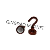China Sintered NdFeB Hook Magnet, N35,16KGS, Permenent Hook Magnets in Red Color for sale
