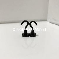 China Sintered NdFeB Hook Magnet, N35,16KGS, Permenent Hook Magnets in Black Color for sale