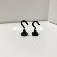 China Sintered NdFeB Hook Magnet, N35,16KGS, Permenent Hook Magnets in Black Color for sale