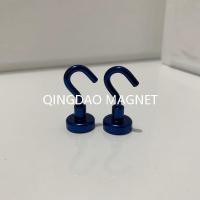 China Sintered NdFeB Hook Magnet, N35,16KGS, Permenent Hook Magnets in Blue, Black, White, Green Colors for sale