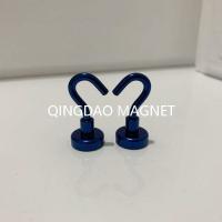 China Sintered NdFeB Hook Magnet, N35,16KGS, Permenent Hook Magnets in Blue, Black, White, Green Colors for sale