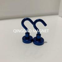 China Sintered NdFeB Hook Magnet, N35,16KGS, Permenent Hook Magnets in Blue, Black, White, Green Colors for sale