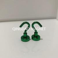 China Sintered NdFeB Hook Magnet, N35,16KGS, Permenent Hook Magnets in Green Color for sale