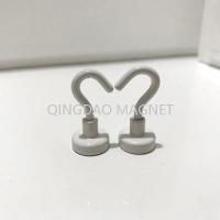 China Sintered NdFeB Hook Magnet, N35,16KGS, Permenent Hook Magnets in White Color for sale