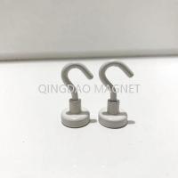 China Sintered NdFeB Hook Magnet, N35,16KGS, Permenent Hook Magnets in White Color for sale