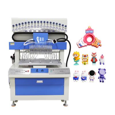 China 18 Color Silicone Label Machine 1230x1150x1550mm Automatic Glue Dispensing for PVC Rubber Keychains for sale