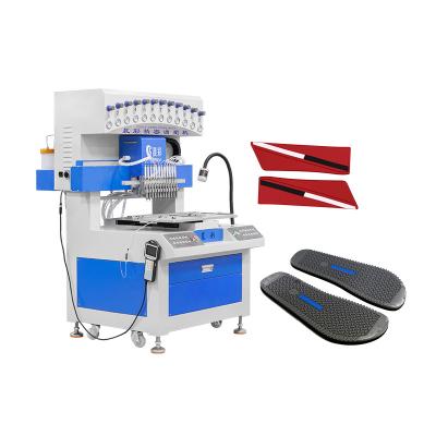 China Automatic 12 Colors PVC Slipper Upper Making Machine Silicone Keychain Dripping Machine for sale