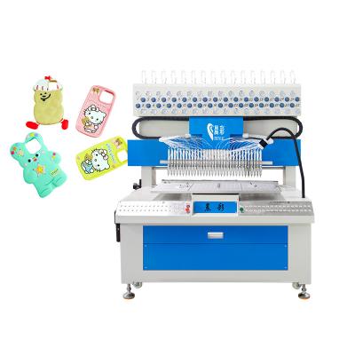 China Automatic Liquid PVC Rubber Patch Dripping Machine 32 Colors 1300x1450x1600mm for sale