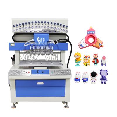 China 18 Color Silicone Label Machine Full Automatic Glue Dispensing Machine for PVC Rubber Keychains 220V for sale