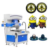 China Automatic 12 Colors 2D 3D Silicone PVC Patch Dripping Filling Dispensing Machine 600x350mm for sale