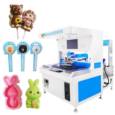 China Fully Automatic 4 Colors Dual Station Chocolate Decorating Machine 110V 60Hz for Food Dripping for sale