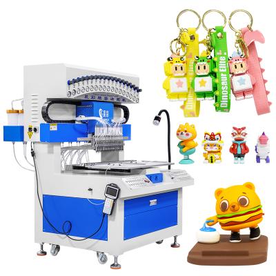 China Full Automatic 18 Color Silicone Dispensing Machine 0.01mm XYZ Accuracy Keychain Making for sale