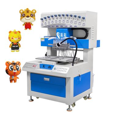 China Automatic 12 Color Silicone Dispensing Machine 0.01mm XYZ Accuracy for PVC Label Keychain Making for sale