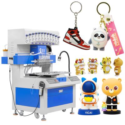 China Automatic 12 Colors Silicone Dispensing Machine 0.01mm XYZ Accuracy for PVC Keychain Making for sale