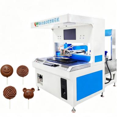 China 4 Colors Automatic Dual-station Chocolate Decorating Machine with 1200mm/s Speed for Cartoon Desserts for sale