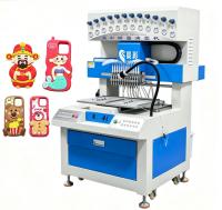 China Automatic 12 Colors PVC Keychain Making Machine Soft Silicone Cartoon Phone Case Dripping Machine for sale