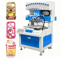 China Automatic 12 Colors Silicone Phone Case Making Machine PVC 2D 3D Keychain Dispensing Machine for sale