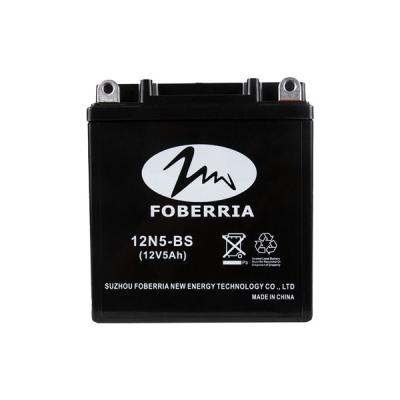 China Lead Acid Gel Battery12N5 BS Maintenance Free Dry  Motorcycle Battery 12V 5ah 10HR for sale