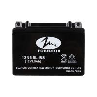 China Anti Fire 0.95kg 12N 6.5L BS Motorcycle Lead Acid Battery Custom Black Waterproof for sale