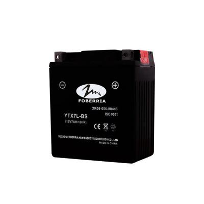 China Motorcycle Battery  YTX7L Lead Acid Dry Battery 12V7ah Lightest Motorcycle Battery for sale