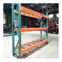China Orange Galvanized Teardrop Pallet Racking System - Modular Warehouse Shelving 96-300 Inch Heights for sale