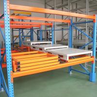 China OEM Orange Push Back Pallet Racking 4 Deep LIFO Storage 3000kg Capacity Heavy Duty Warehouse Rack for sale
