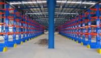 China Heavy-Duty Steel Cantilever Rack with Adjustable Arms and Powder Coated Finish for Warehouse Storage for sale