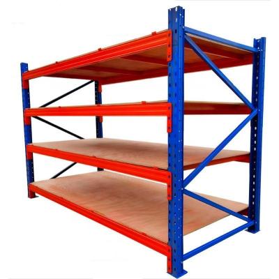 China Loading 300kg Boltless Steel 3 Layer Medium Duty Long Span Racking System Garage Storage Racks Shelving for sale