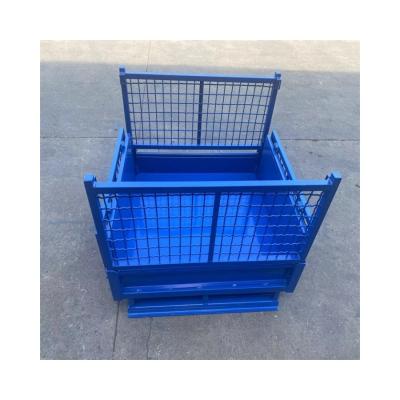 China Steel Collapsible Pallet Container - Stackable Rigid Wire Mesh Cage with Target Feet, Custom Dimensions for sale