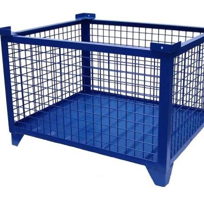 China Hot-Dipped Galvanized Steel Wire Mesh Storage Containers - Stackable & Collapsible Design with Custom Dimensions 800x600x400mm for sale