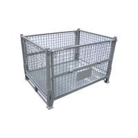 China Custom Folding Wire Mesh Container 1000-2000kg Capacity with ESD Protection and Optional Wheels for Industrial Warehouses for sale