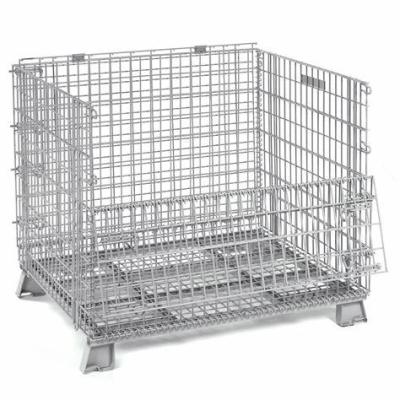 China Custom Stackable Wire Mesh Storage Bins - Foldable Steel Mesh Box Pallet with ESD Protection for sale