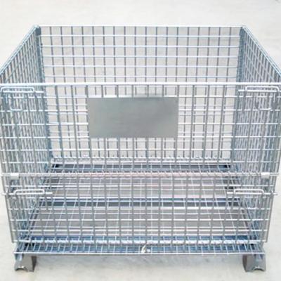 China Galvanized Collapsible Steel Mesh Storage Cage - Foldable Wire Mesh Pallet with Custom Dimensions and ESD Protection for sale