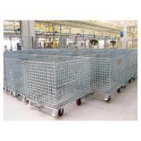 China High Capacity Industrial Metal Storage Cage Rolling Wire Mesh Pallet Container - Customizable Dimensions with ESD Protection for sale