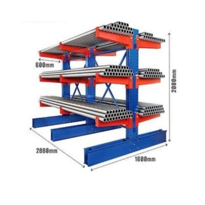 China Double Side Cantilever Racking System 1500-3000kg Capacity with Safety Net for Warehouse Storage for sale