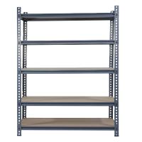 China 5-Tier Metal Storage Rack with 100kg Capacity Per Shelf and Adjustable Height 1.5-1.8m for sale