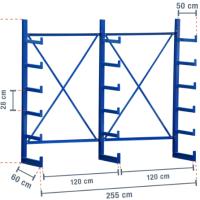 China Adjustable Cantilever Rack 4ft Width 1500-3000kg Capacity Steel Storage System for Industrial Warehouse for sale