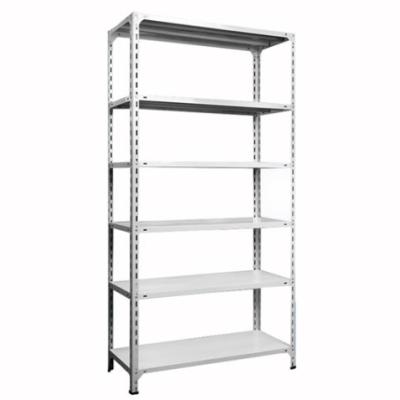 China Light Duty Angle Steel Rack with 100kg Capacity - 5-Layer Storage Shelf with Safety Pins for sale