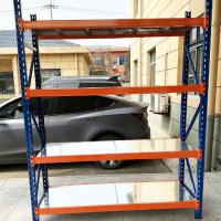 China Loading 300kg Boltless Medium Duty Long Span Racking System Garage Displays Storage Racks Shelving Unit for sale