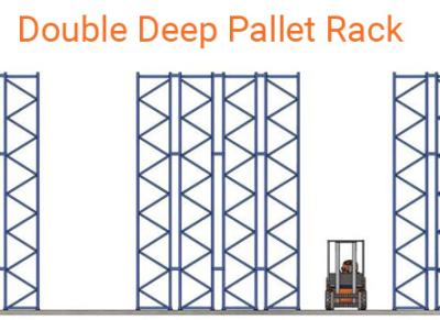 China Double Deep Pallet Racking 500kg-3000kg Per Layer Construction Warehouse Storage for sale