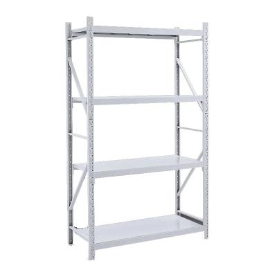 China Light Duty Boltless Metal Shelving Unit 100kg Capacity Angle Steel Storage Rack Customizable Size for sale