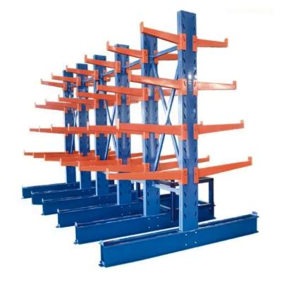 China Heavy Duty Cantilever Rack System Double Sided 2000kg Capacity Steel Pipe Storage Racks for sale