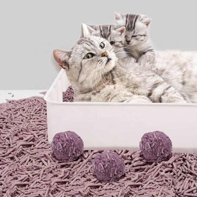 China Starhong Lavender Cat Litter 1.5mm-2.0mm Strip Type with Strong Odor Control and High Absorbency for sale