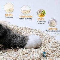 China 1.5mm White Tofu Cat Litter - Fast Clumping, Dust-Free, Flushable Natural Plant-Based Formula for sale