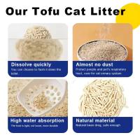 China OEM Tofu Cat Litter with Strong Water Absorption, 100% Dust Free, Strip Type Design for Fast Clumping for sale