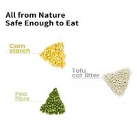 China Natural Tofu Cat Litter 1.5mm Flushable Fast Clumping Deodorization Dust-Free Pet Supplies for sale