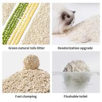 China Guar Gum Natural Cat LitterSand Flushable Highly Absorbent Tofu Clumping Litter for sale
